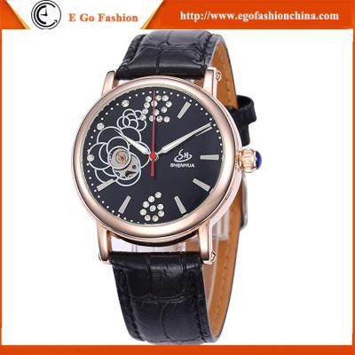 China SH09 Genuine Leather Watch for Woman Rose Flower Vintage Watches Gift Wristwatch Mechnical for sale