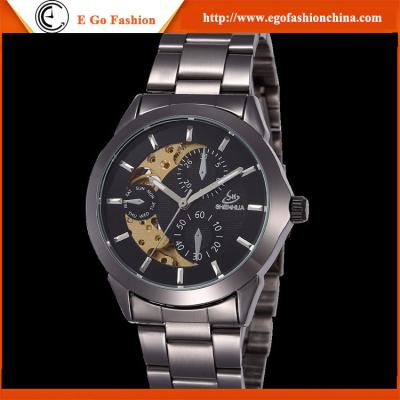 China SH30 SHENHUA Watches Hollow Out Black Gold Watch Silver Stainless Steel Watch Gift Watches for sale