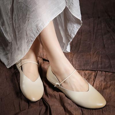 China S002 New fresh and simple fairy shoes leather handmade all-match sandals manufacturers one drop for sale