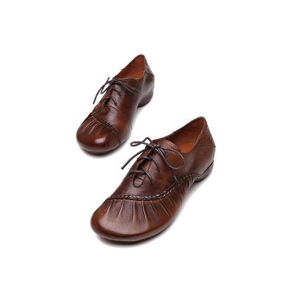 China S116 Manufacturer women's shoes autumn 2020 new Huizu beauty retro handmade women's shoes convenient lace shoes women's for sale