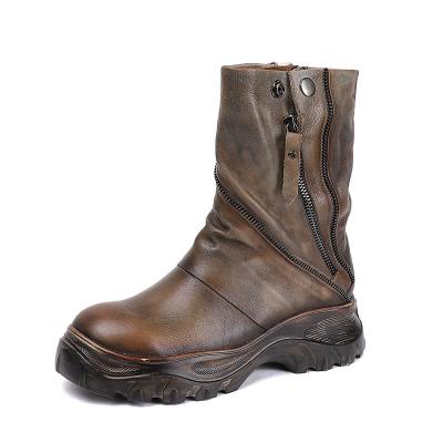 China S198 Manufacturers autumn and winter foamed outsole fashion personalized original women's shoes leather thick-soled midd for sale