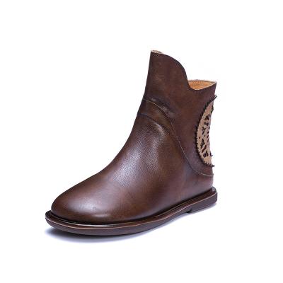 China S090 Autumn and winter hot style Martin boots retro handmade leather women's shoes fashion casual flat-bottomed women's for sale