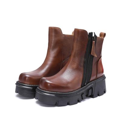 China S204 Manufacturers autumn and winter thick-soled high-heeled simple fashion all-match Martin boots increase handmade l for sale