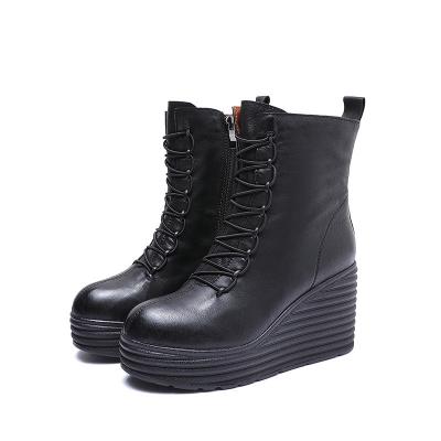 China S222 PU foam light weight thick-soled mid-tube women's boots retro ethnic increase simple autumn and winter warmth for sale