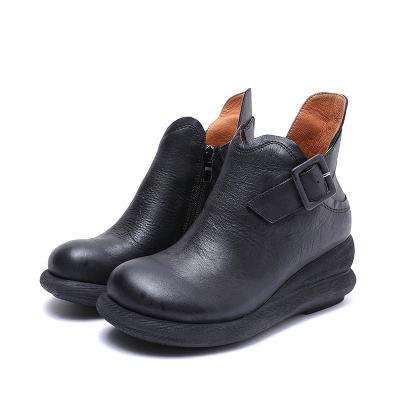 China S235 Factory retro thick-soled leather heightened short boots Martin boots women fashion boots women shoes for sale