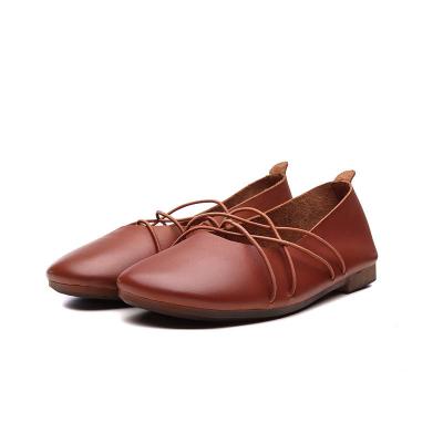 China S268 New fresh literary round-toe women's shoes, chic double cross-strap soft sole shoes for sale