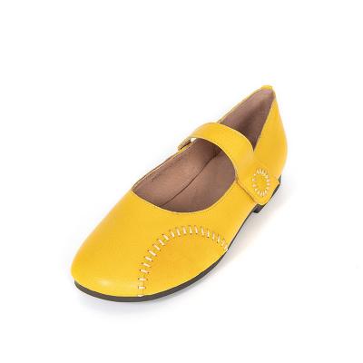 China S280 New Style Velcro Single Shoes PVC Flat Bottom Comfortable Simple Handmade Leather All-Match Women'S Shoes Wholesale for sale