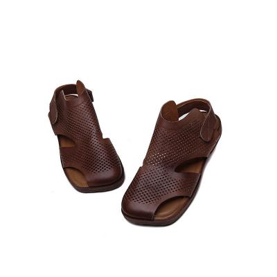 China S322 Flower Wedges With Thick-Soled Handmade Shoes Factory Direct Sales, Leather Forest Ethnic Style High-Heeled Spring for sale