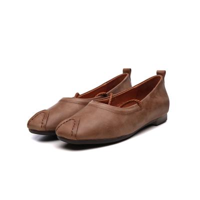China S344 Women's shoes autumn style cross lace women's shoes 2020 autumn new leather temperament single shoes women for sale