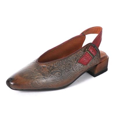 China S362 2020 New Simple And Fashionable Mori Women'S Shoes Retro Handmade Square Heel Leather Guangzhou Women'S Shoes for sale