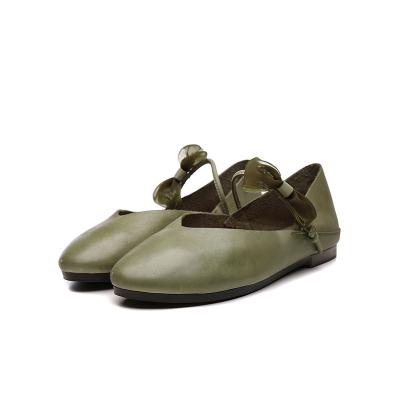 China S366 Shoes Women Autumn 2020 New Leather White Shoes Women One Word Elastic Band Flowers Sweet Two-Wear Sandals Women for sale