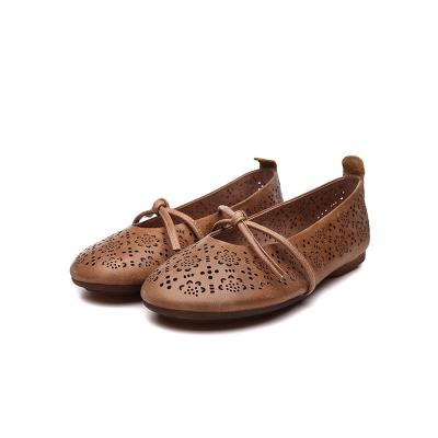 China S371 Factory Direct Sale Retro Sweet Bow Women'S Shoes 2020 New Hollow Cool Soft Sole Shoes for sale