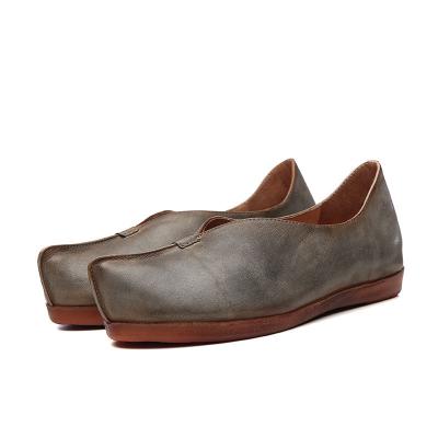 China S377 Retro Ethnic Style Cowhide Flat Shoes Handmade Original Leather Spring And Summer New Women'S Shoes Manufacturers for sale