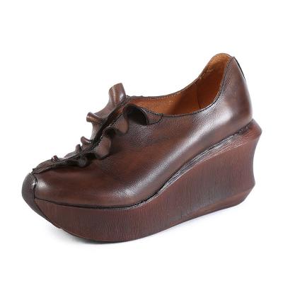 China S393 Leather Shoes Handmade Toe Layer Cowhide High Quality Women'S Shoes Custom Logo for sale