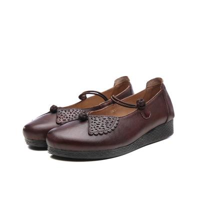 China S395 Leather Shoes Handmade Toe Layer Cowhide High Quality Women'S Shoes Custom Logo for sale