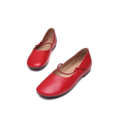 China S412 New Style Leather Women'S Shoes Shallow Mouth Flat Single Shoes Women'S Art Comfortable Women'S Shoes Autumn for sale