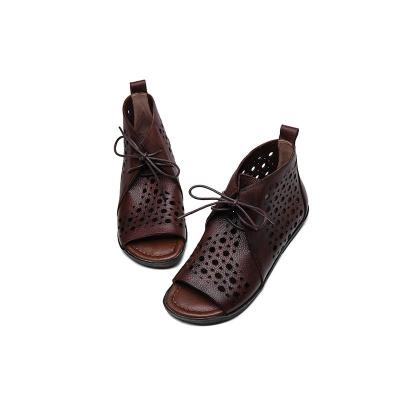 China S453 New Style Sandals Female Open Toe Breathable Cool Leather Sandals Female Ins Tide Shoes Hole Shoes for sale