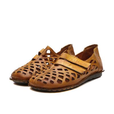 China S459 Spring New Women'S Shoes Spot Retro Hollow Cool Flat Women'S Shoes Camel Women'S Single Shoes for sale