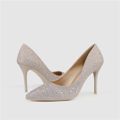 China ZM010 9628-6 Trend New Pointed Sequins Pure Color All-Match Stiletto High Heels Nightclub Women'S Shoes Single Shoes for sale