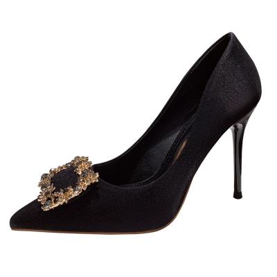 China 068880-10 Korean Fashion Pointed Toe Rhinestone High Heels Net Red Fairy Style Thin Women'S Single Shoes Stiletto Banque for sale