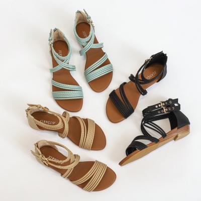 China BS058 Wedge Heel Sandals Women 2020 Summer New Style European And American Open Toe All-Match Women'S Shoes Thick-Soled for sale