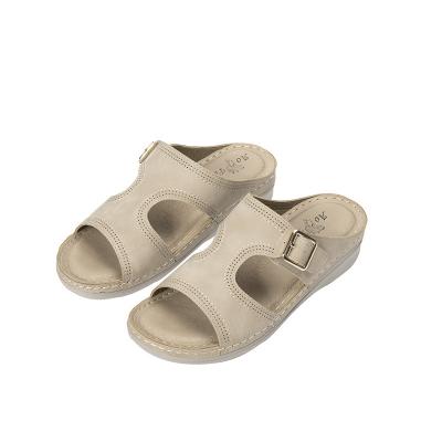 China BS089 Hot Style Ladies Slippers, Wedge Heel Round Toe, Outer Wear Sandals, Women Summer Light Beach Sandals, Women PU Sl for sale