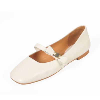 China HZM009 Single Shoes Women Ladies Fashion Single Shoes Square Head Shallow Mouth Fashion All-Match Single Shoes One Pedal for sale