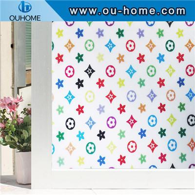 China H831 Static colourful glass decorative film for sale