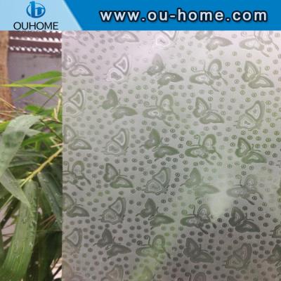 China H2606 Butterfly embossed static window glass film for sale