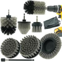 China Grey Drill Brush Extension Scrubber Cordless 9PC Custom for sale