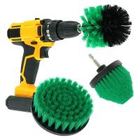 China Green Color  Drill Brush Head Set Multifunctional Scrubber Attachment for sale