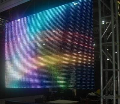 China Commercial P16 Outdoor Advertising LED Screen , Mesh Rental Flexible Led Curtain Display for sale