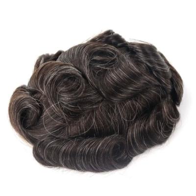 China Mens Toupee Hairpiece Fine Mono Hair System Replacement Poly Skin Around with lace front Men Wig for sale