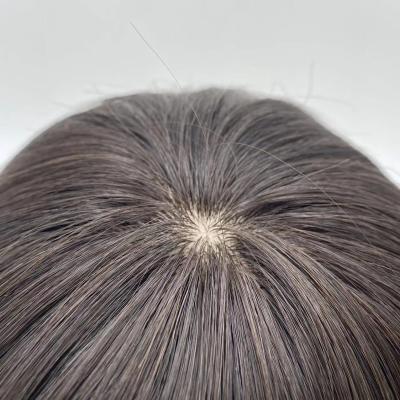 China Mens Toupee Human Hair Replacement System Silk Top Remy Hairpiece 1B# for sale