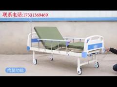 Stainless Steel 1 Crank Hospital Trolley Bed Clinic Patient Bed With Infusion Stand