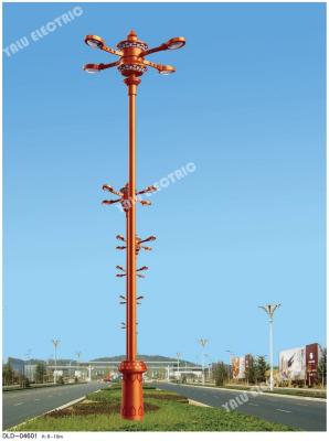 China 8-10Meter Q235 steel decrotaive factory pole street light with LED light for sale