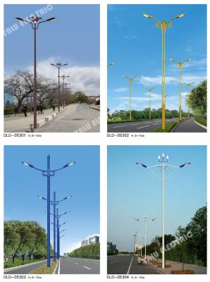 China Q235 double arm highway blue yellow taper 9m street lighting pole for sale