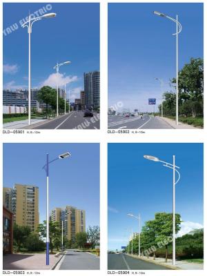 China Q235 galvanized round octagonal city road street light poles with 80w LED street light for sale