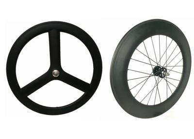 China 3k / la bici de la pista del carbono del acabamiento 12k rueda el resbalón anti de la tri anchura del rayo los 23MM por días lluviosos en venta