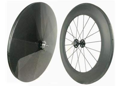 China Siga la parte posterior 23M M de la rueda de disco de las pistas de las ruedas 700C Hot Wheels de la fibra de carbono de la bici en venta