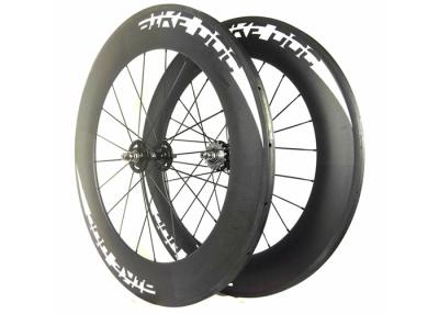 China Rueda de bicicleta fija de la pista del carbono del freno de las ruedas de engranaje de la etiqueta engomada de BIKEDOC los 88MM V en venta