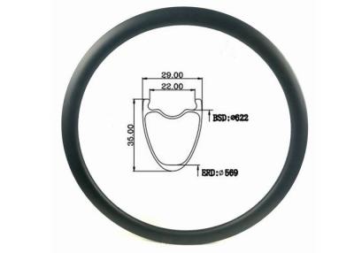 China Internal 22MM Wheels Rims 35mm Road Bicycle 700c Tubeless Carbon Rim Suppliers en venta