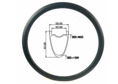 China Suppliers Internal 22MM Wheels Rims 40mm Chinese Carbon Rim 700C Tubeless Rim Bike en venta