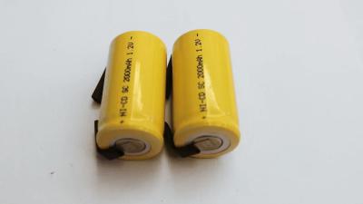 China 1.2V 2000mAh Cylindrical NICD Rechargeable Batteries For Power Tools for sale