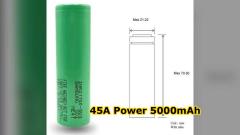 21700 High Drain Battery 5000mAh 45A Power