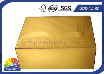 China UV Coating Gold Metallic Drawer Paper Box / Luxury Cosmetic Slide Box Packaging for sale
