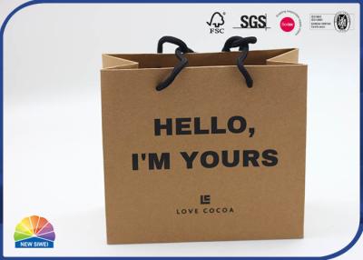 China 4C Customized Size Logo Kraft Paper Bags With Nylon Handle for sale