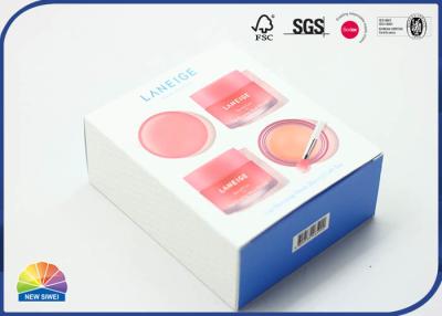 China Blue Eco Friendly Coated Paper Fold Cosmetics Box For Lipstick Matte Lamination for sale