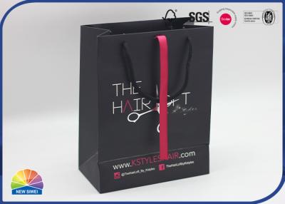 Cina Corde del cotone di Matte Black Paper Shopping Bags per Barber Shop Shampoo Packaging in vendita
