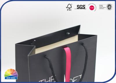 Cina Corde del cotone di Matte Black Paper Shopping Bags per Barber Shop Shampoo Packaging in vendita